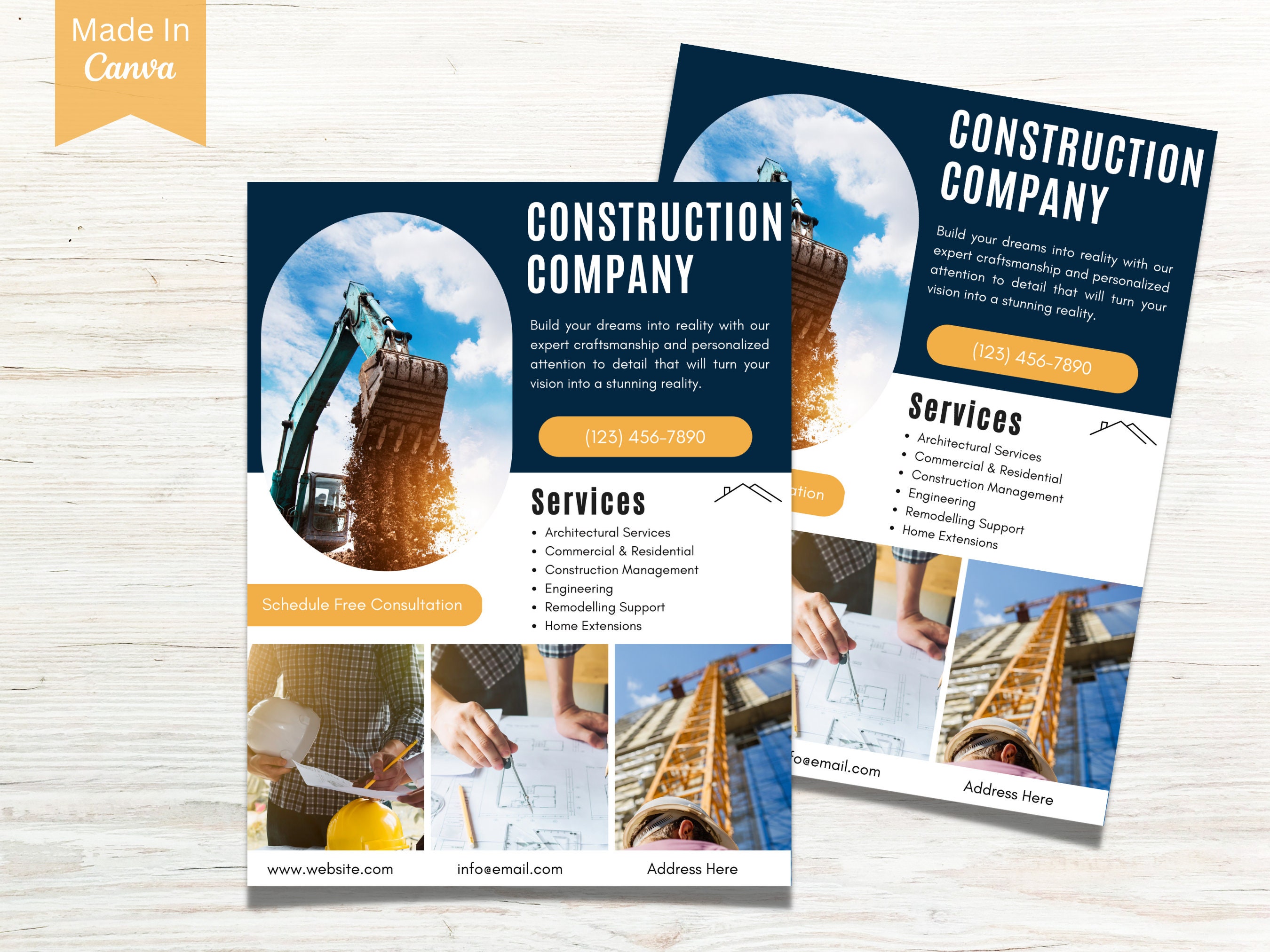 Construction Flyer Template Printable Business Flyer Design - Etsy