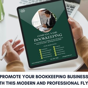 Bookkeeper Flyer Template, Printable Business Flyer Design, Bookkeeping ...