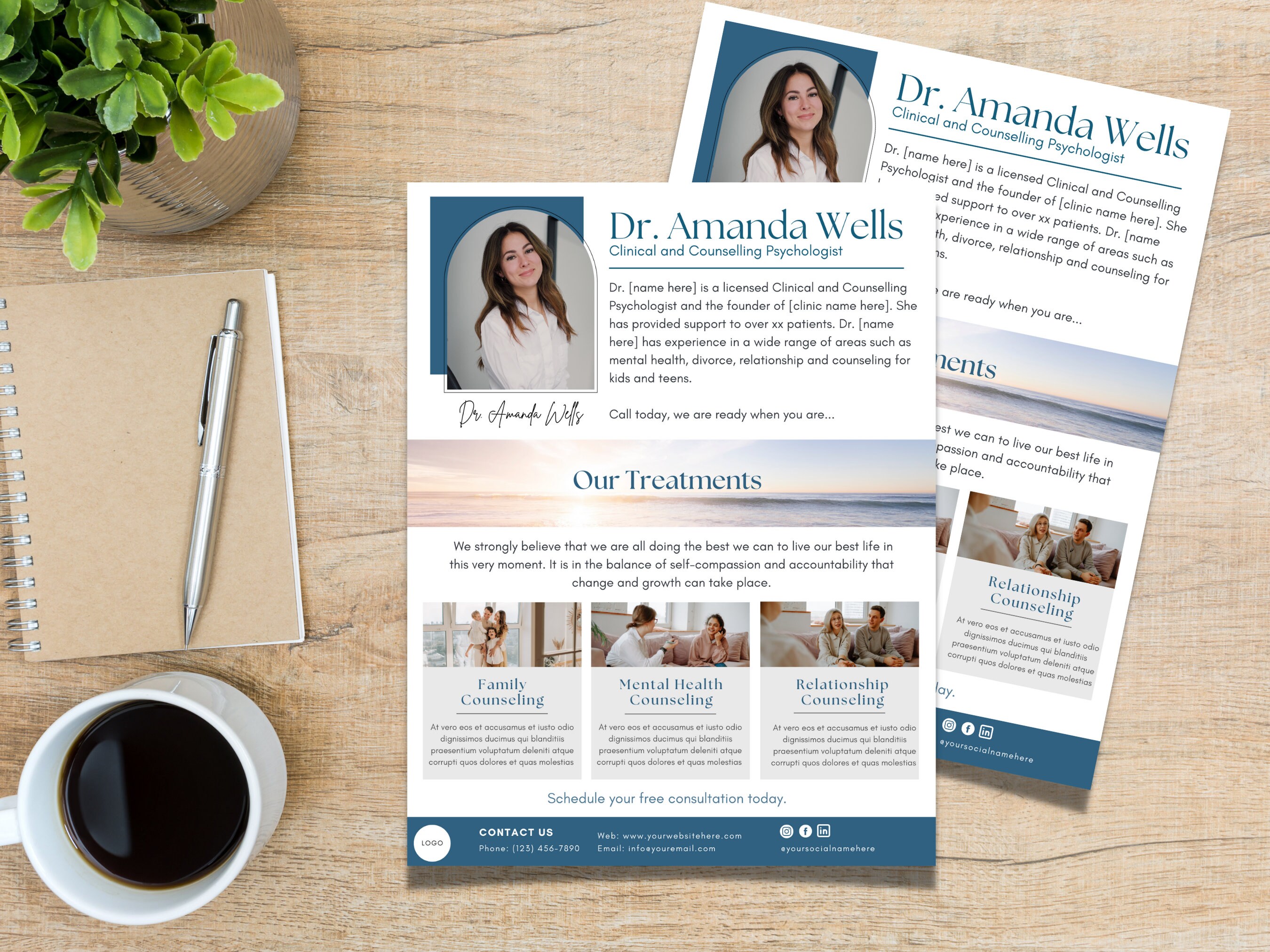 Counseling Psychology Therapy Flyer Templates Design Editable - Etsy