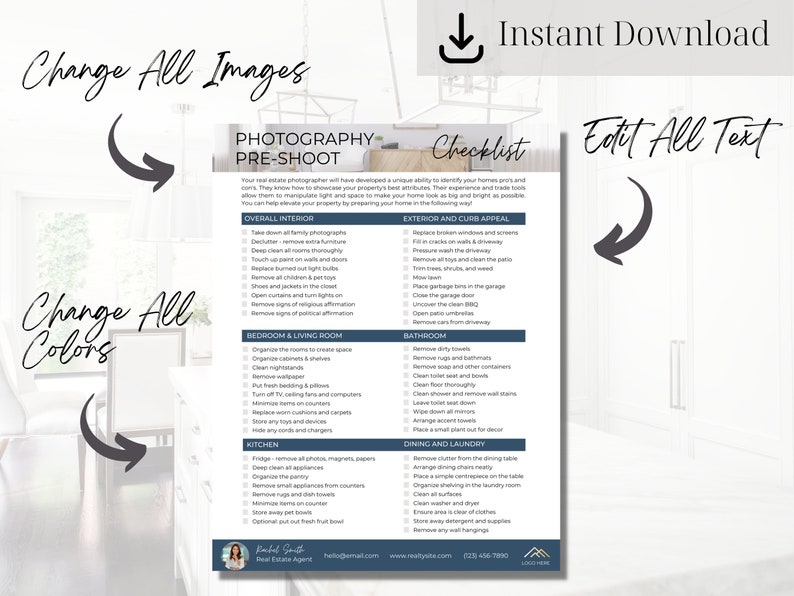 Real Estate Photography Prep Guide, Editable Pre Photography Prep ...