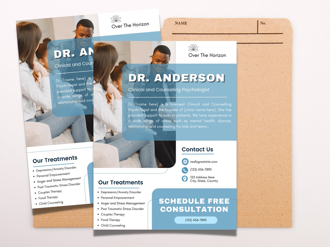 Counseling Psychology Therapy Flyer Templates Design, Editable ...