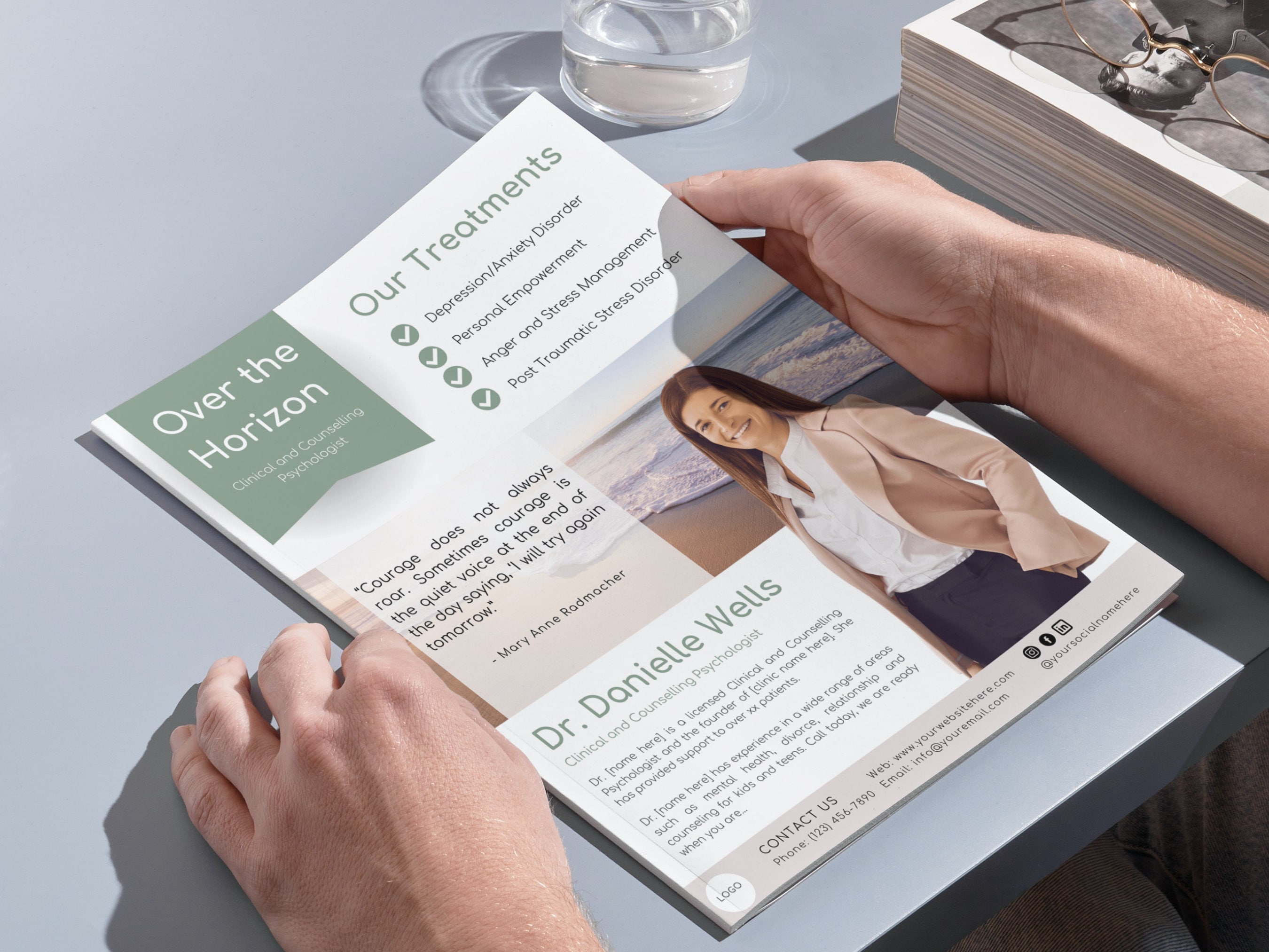 Counseling Psychology Therapy Flyer Templates Design, Editable ...