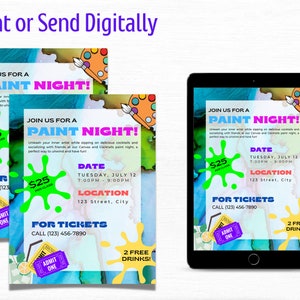 Editable Paint Night Template, Sip and Paint Flyer, DIY Paint and Sip ...