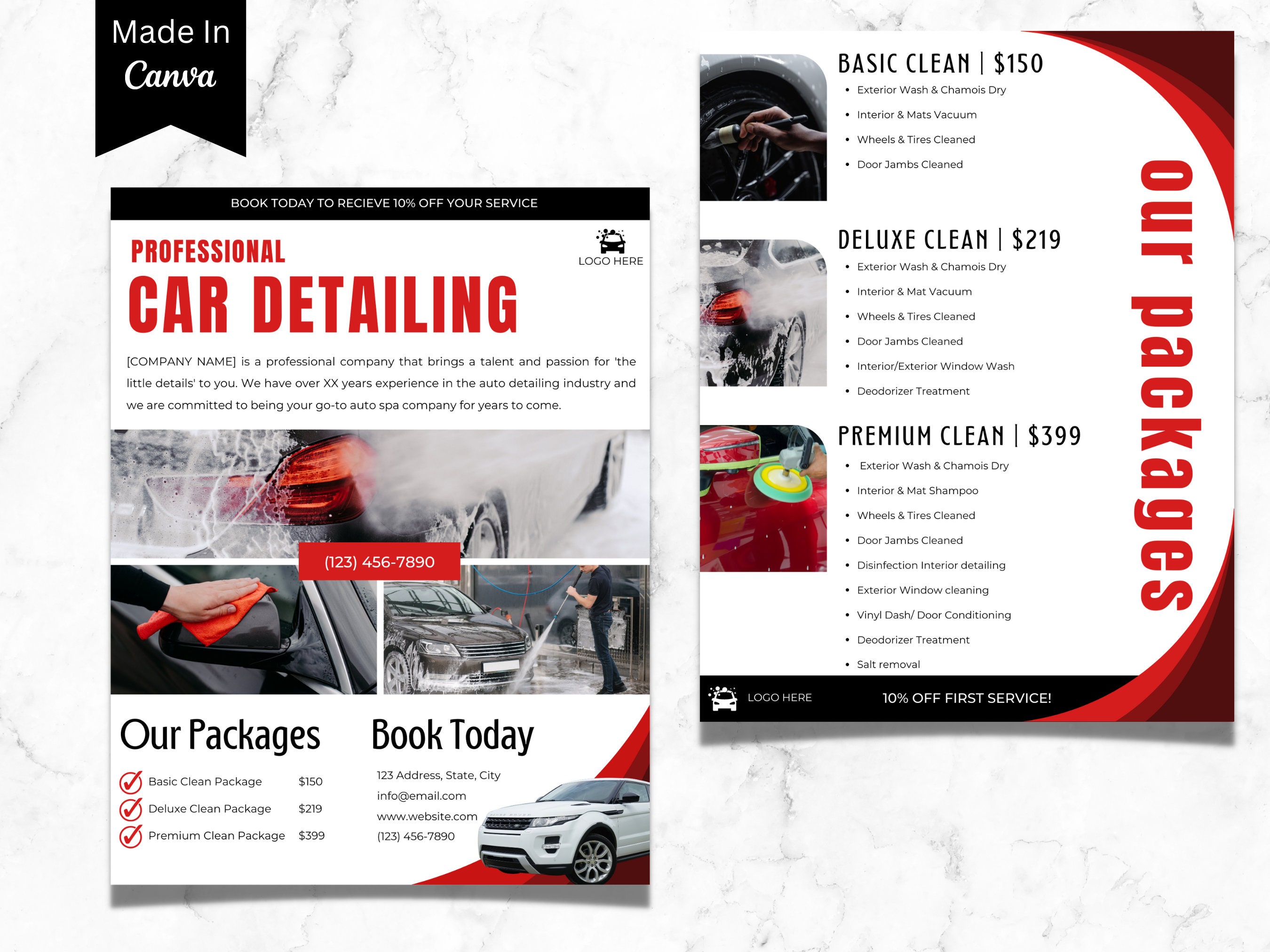 Car Detailing Flyer, DIY Flyer Template Design, Car Wash Flyer ...