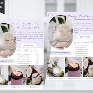 Body Scrub Flyer Template, Editable Handmade Body Scrub Small Business ...
