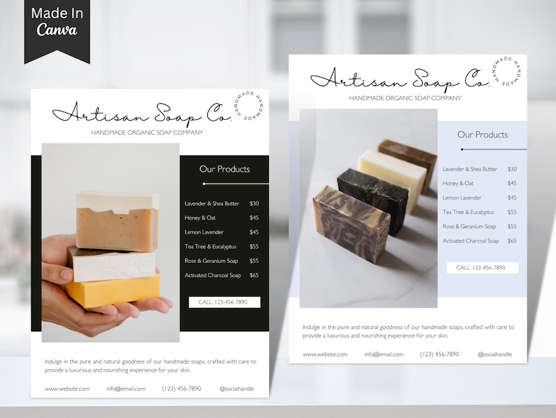 Handmade Soap Flyer Template Editable Handmade Soap Making - Etsy