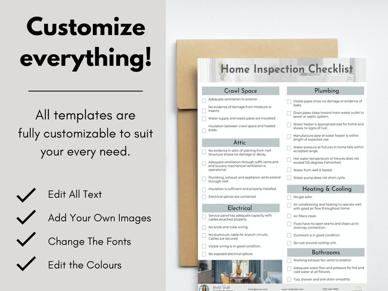 Home Inspection Checklist, Inspection Checklist, House Inspection ...