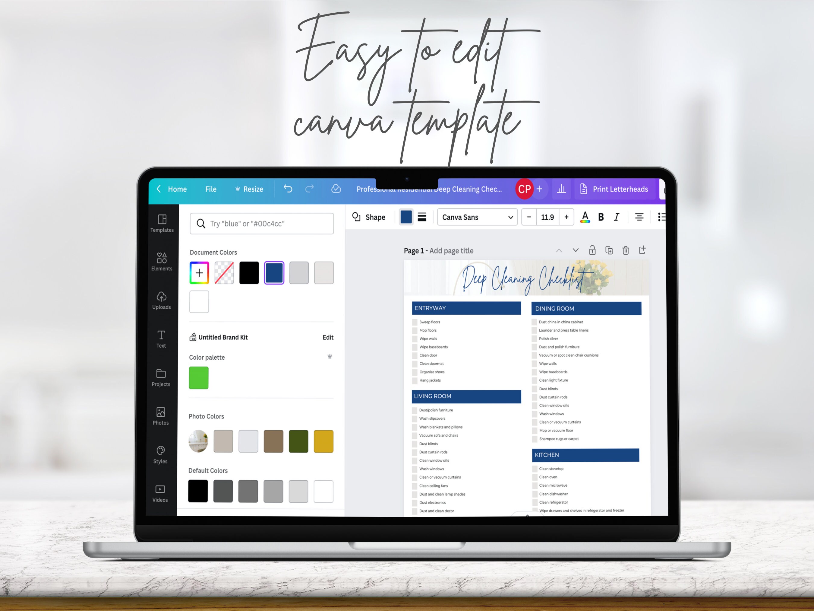 Deep Cleaning Checklist, Editable House Deep Cleaning Template, Deep ...