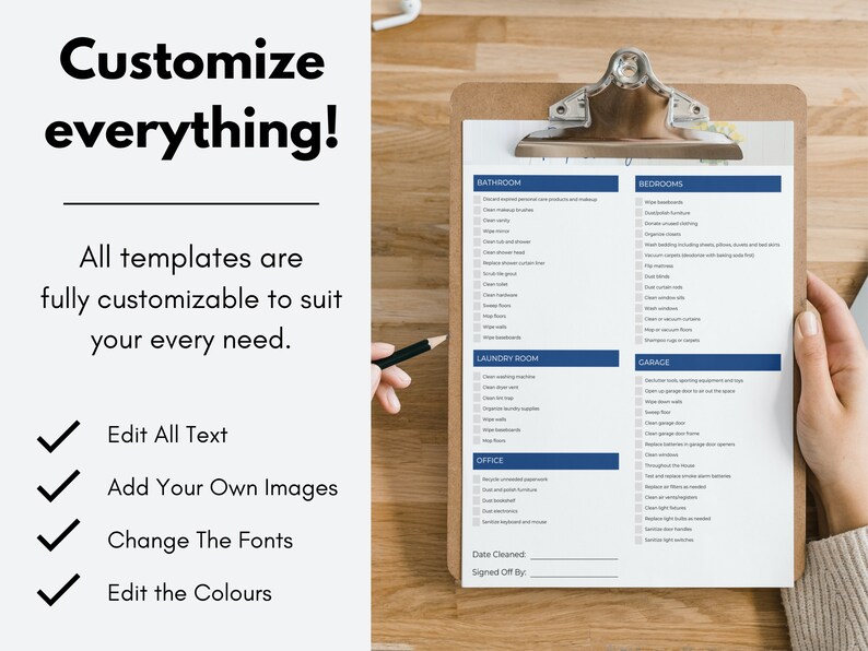 Deep Cleaning Checklist Editable House Deep Cleaning - Etsy