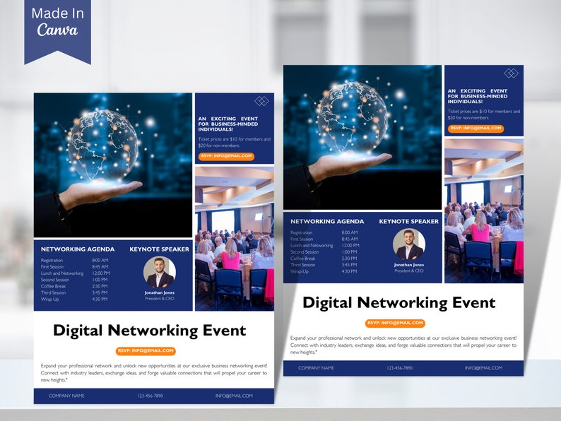 Editable Flyer Template Networking Social Media Post Template - Etsy