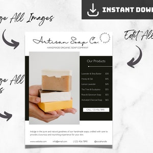 Handmade Soap Flyer Template Editable Handmade Soap Making - Etsy