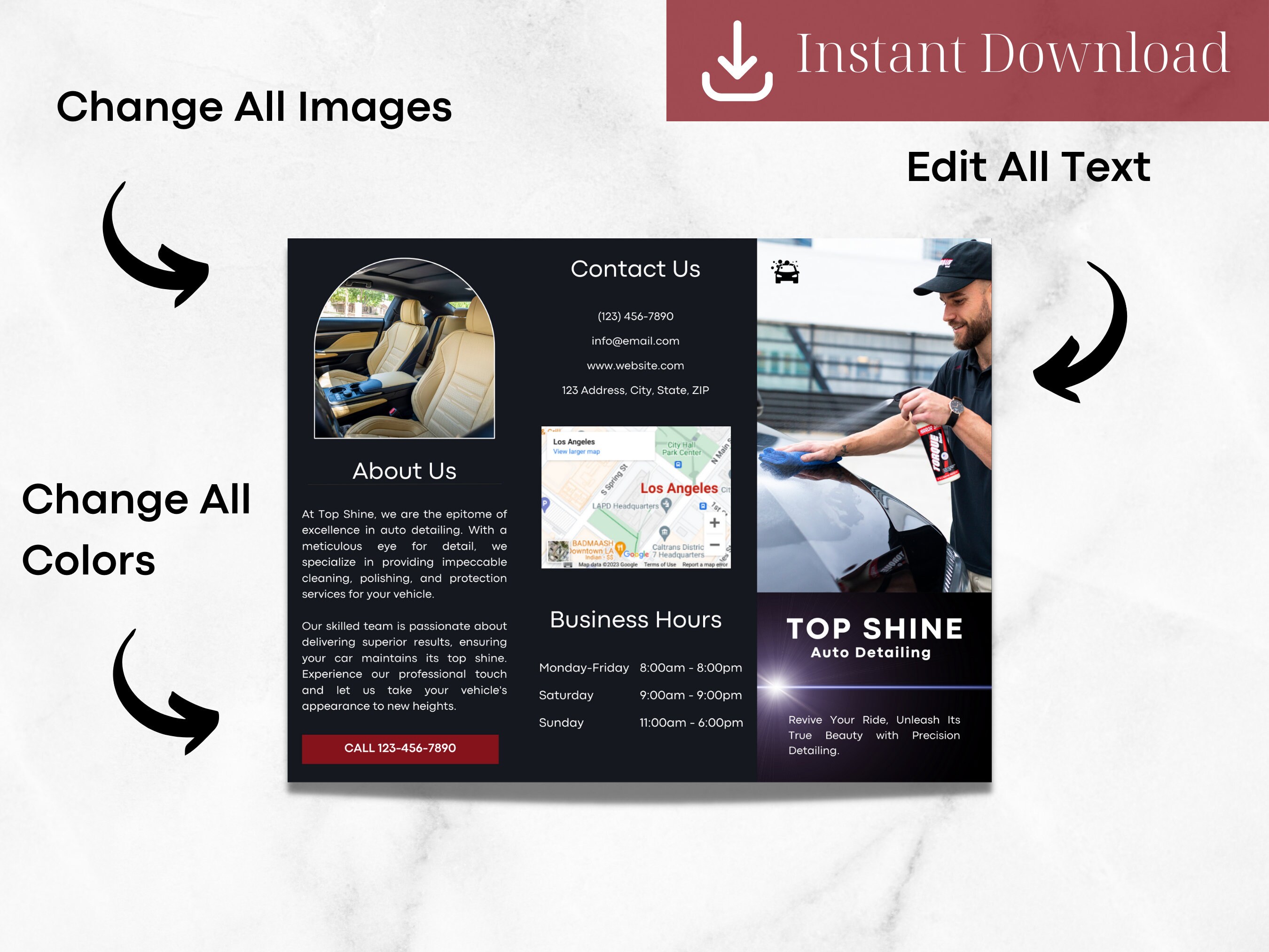 Auto Detailing Brochure, Car Detailing Flyer, Auto Flyer, Automotive ...
