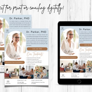 Counseling Psychology Therapy Flyer Templates Design, Editable ...
