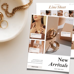 Jewelry Line Sheet Flyer, Line Sheet for Wholesale, Price List Template ...