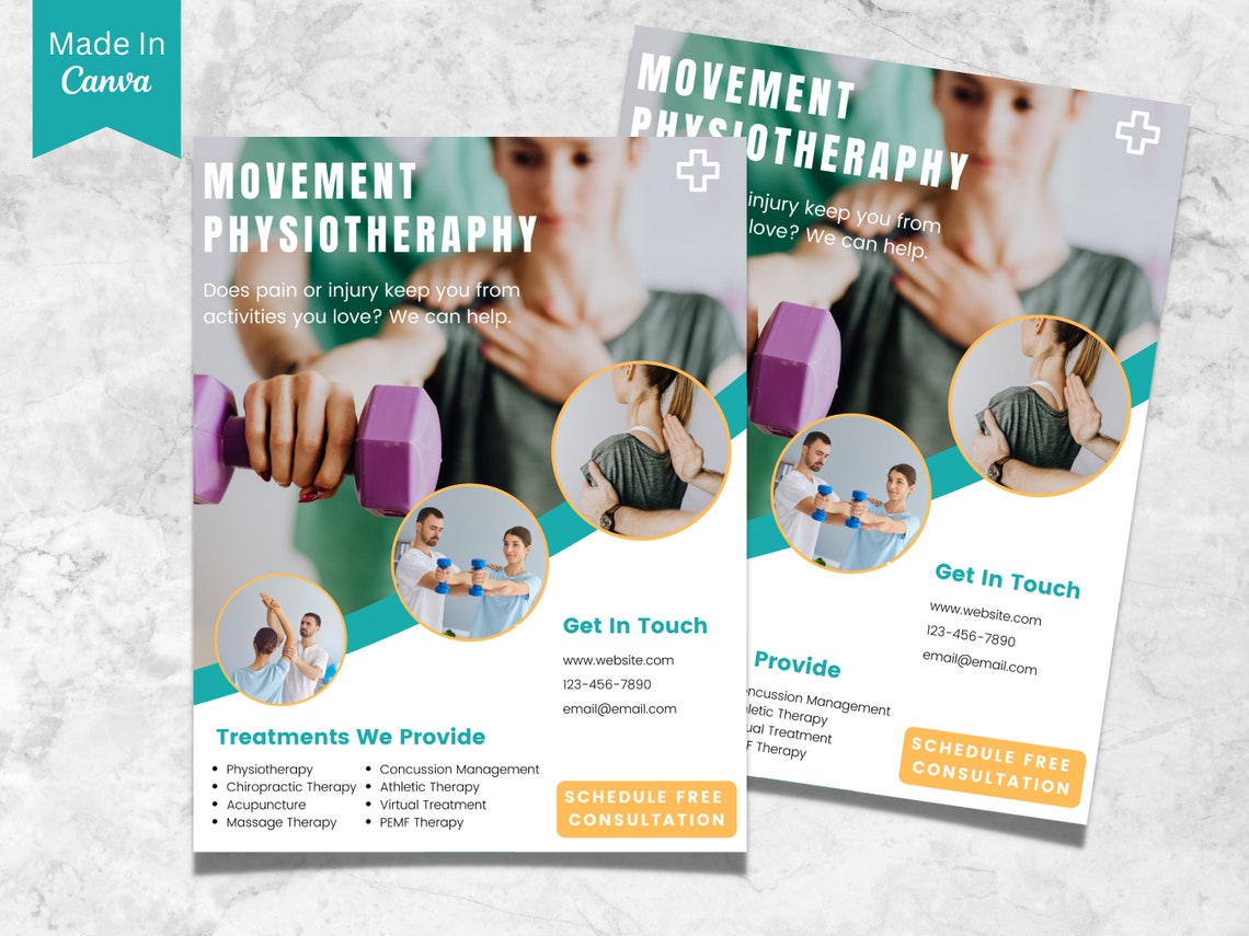 Chiropractor Therapy Template Physiotherapy Promotion Flyer - Etsy Canada