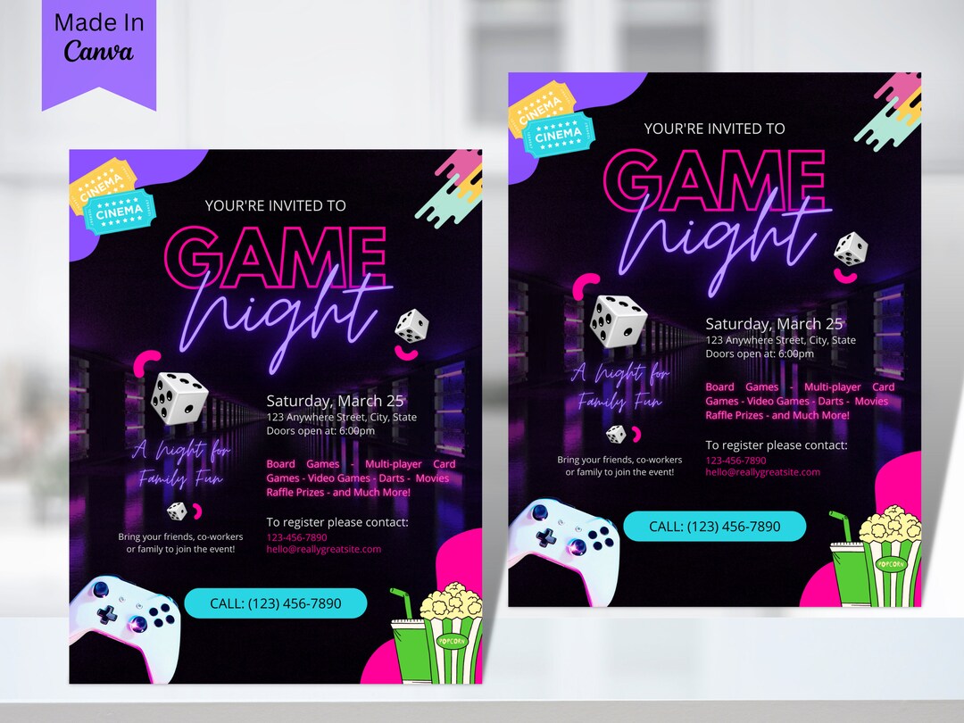 Trivia Night Flyer, Editable Game Night Invitation, Trivia Night ...