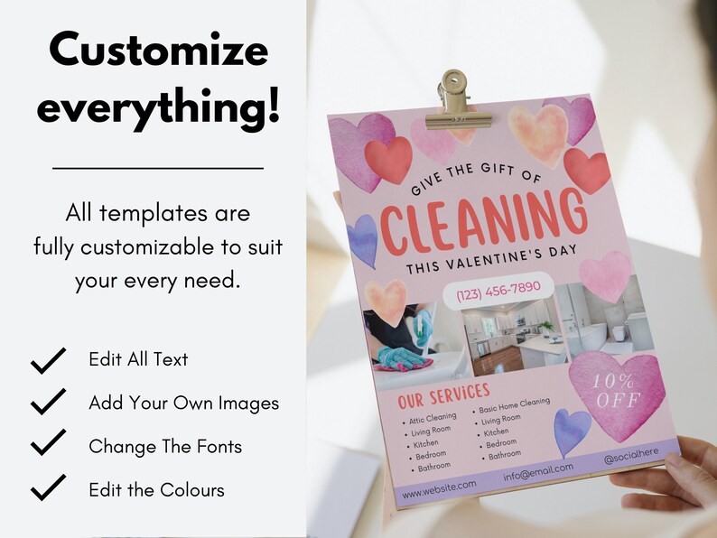 Valentines Day Cleaning Service Flyer, Cleaning Service Poster ...