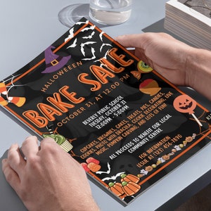 Editable Halloween Bake Sale Flyer Invitation, School Bake Sale ...