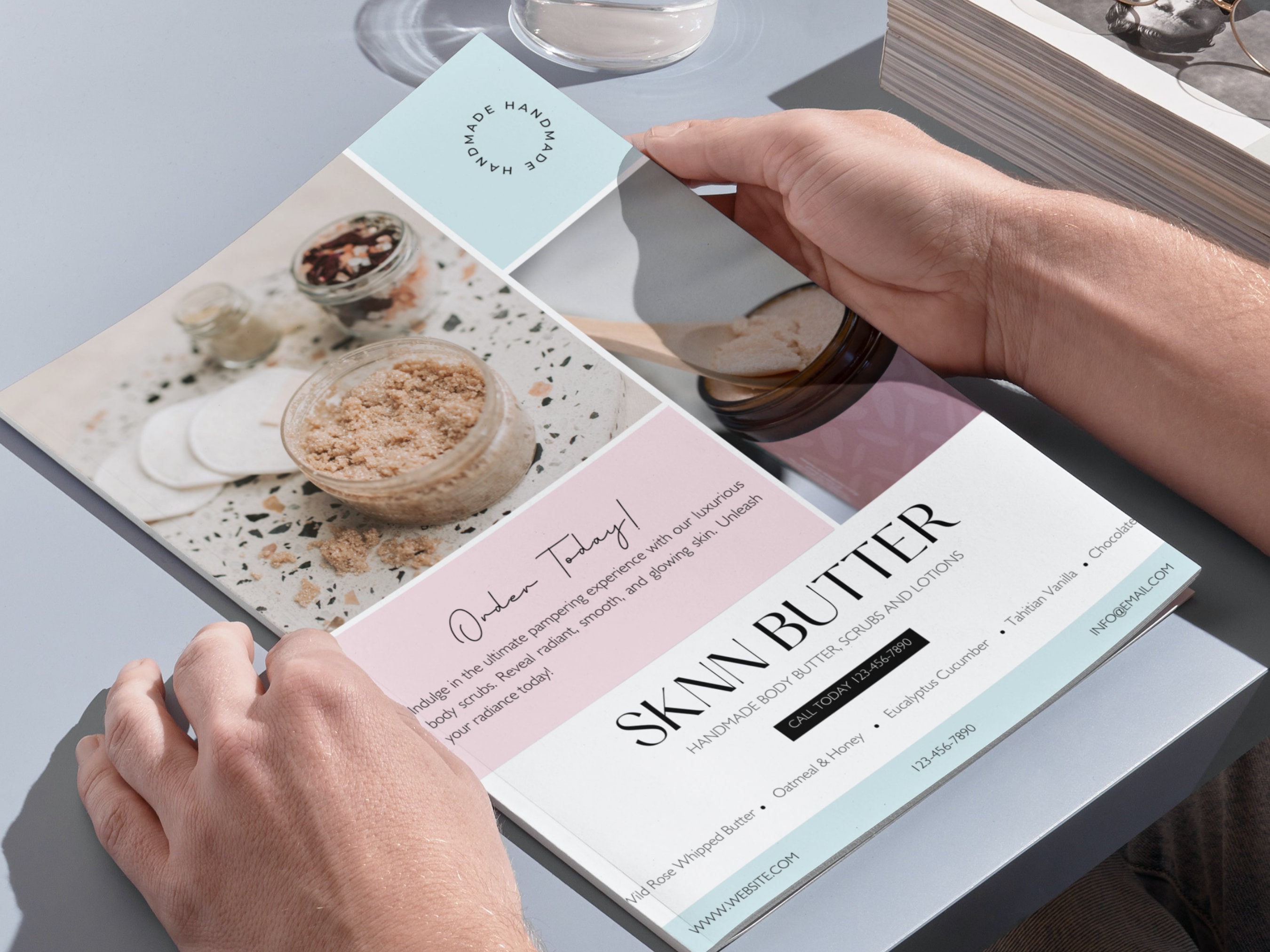 Body Scrub Flyer Template, Editable Handmade Body Scrub Small Business ...