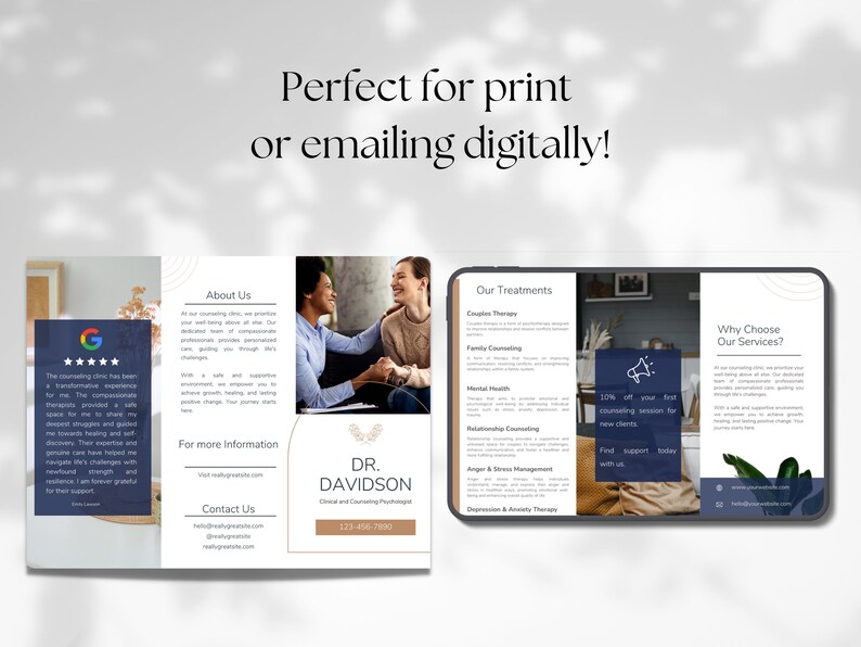 Counseling Psychology Therapy Brochure Templates Design, Mental Health ...