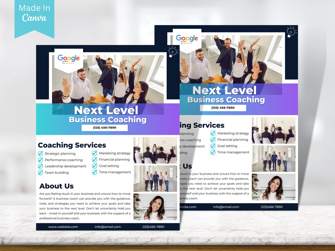 Business Coach Flyer, DIY Canva Flyer Template, Editable Canva Social ...