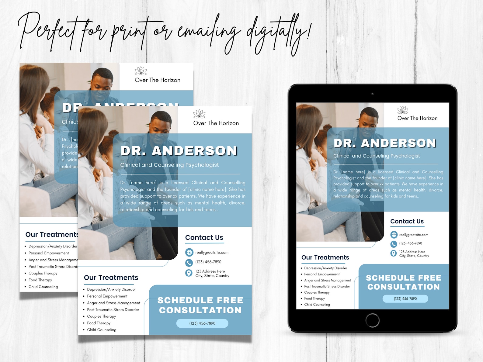 Counseling Psychology Therapy Flyer Templates Design, Editable ...