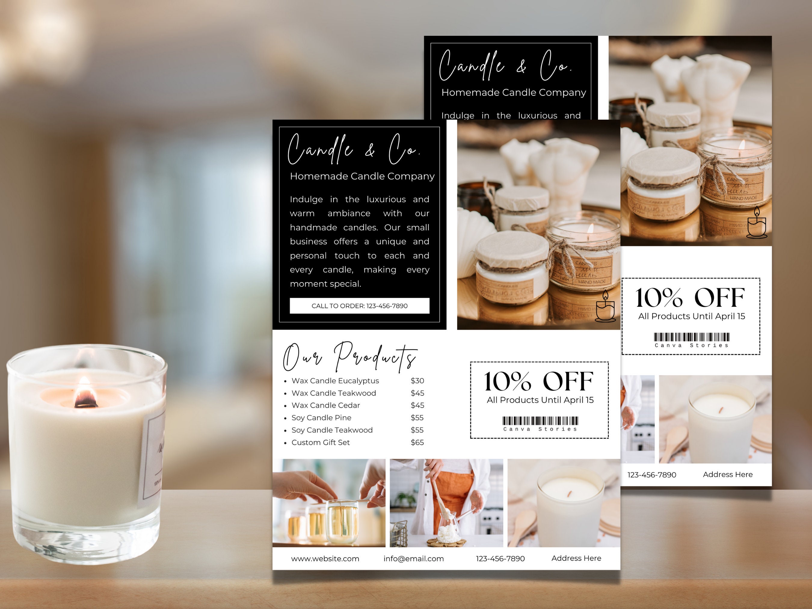 Soy Wax Candles Flyer Template Editable Handmade Candle - Etsy