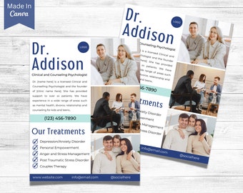 Counseling Psychology Therapy Brochure Templates Design, Editable ...