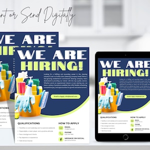 DIY Hiring Flyer Templates Design, Cleaning Hiring Flyer, We're Hiring ...