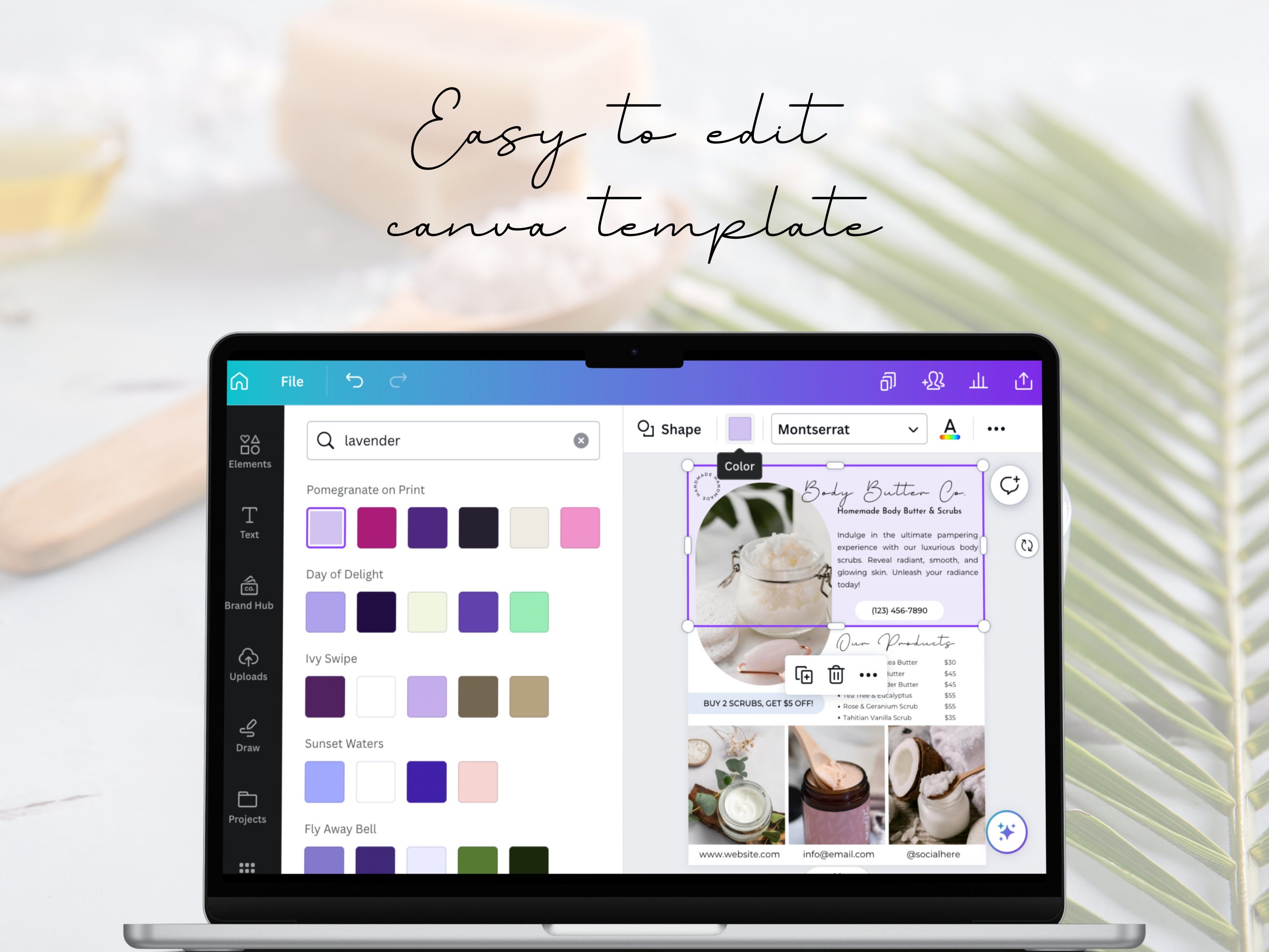 Body Scrub Flyer Template Editable Handmade Body Scrub Small - Etsy