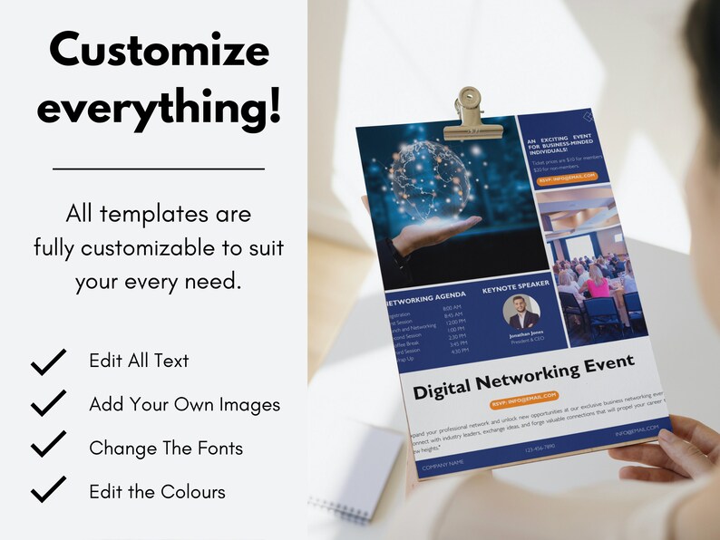 Editable Flyer Template Networking Social Media Post Template - Etsy