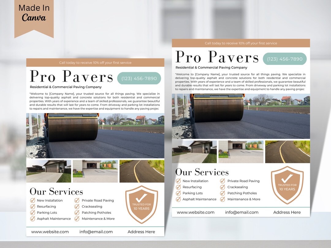 Paving Flyer Template, Printable Business Flyer Design, Paving Flyer ...