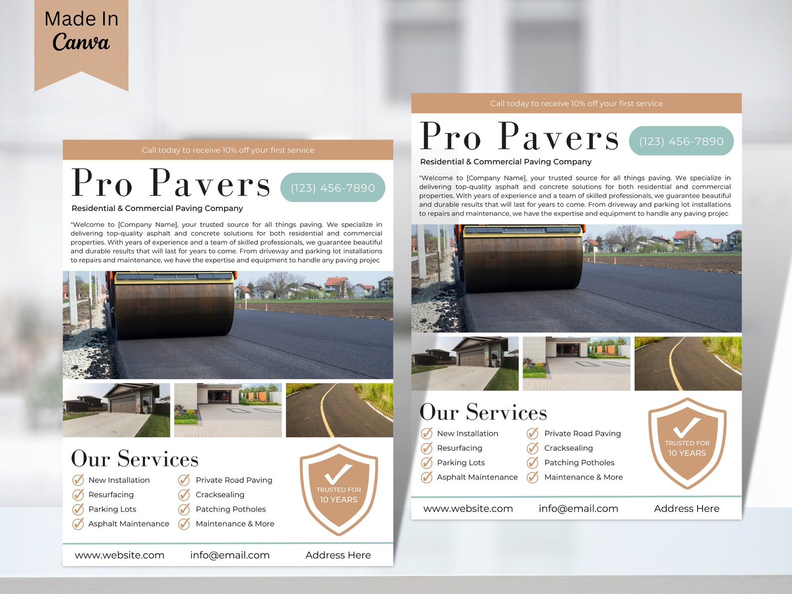 Paving Flyer Template, Printable Business Flyer Design, Paving Flyer ...