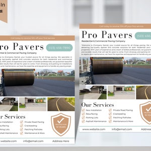 Paving Flyer Template, Printable Business Flyer Design, Paving Flyer ...