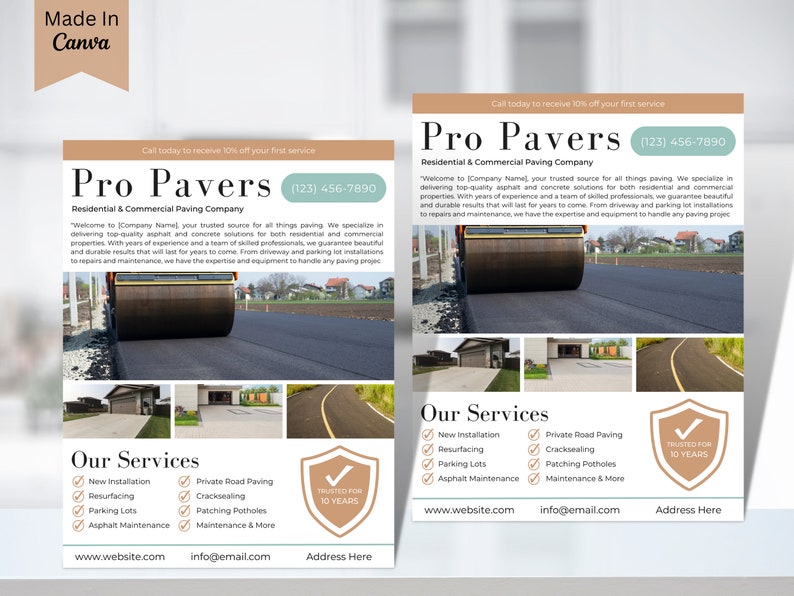 Paving Flyer Template, Printable Business Flyer Design, Paving Flyer ...