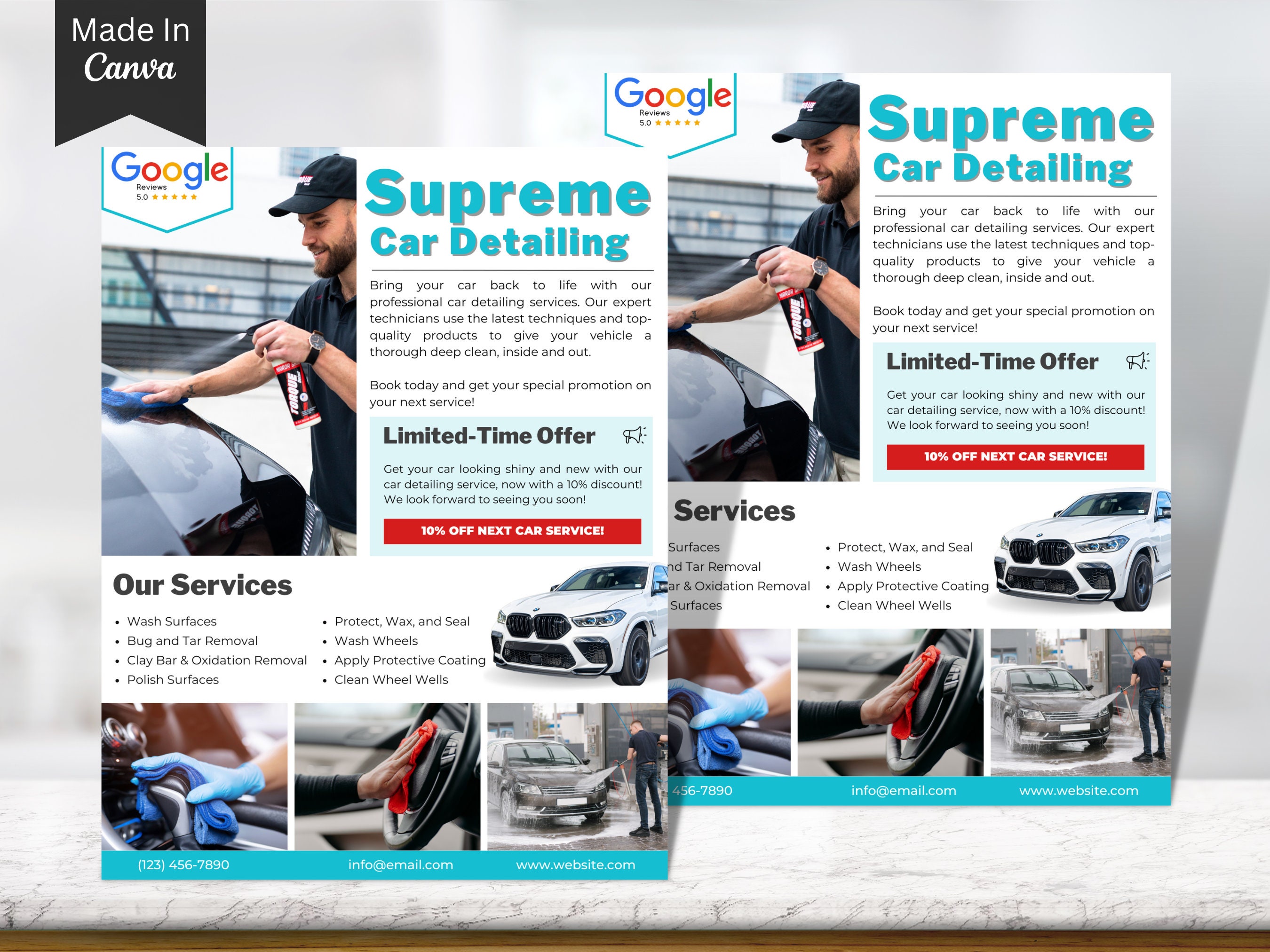 Car Detailing Flyer, DIY Flyer Template Design, Car Wash Flyer ...