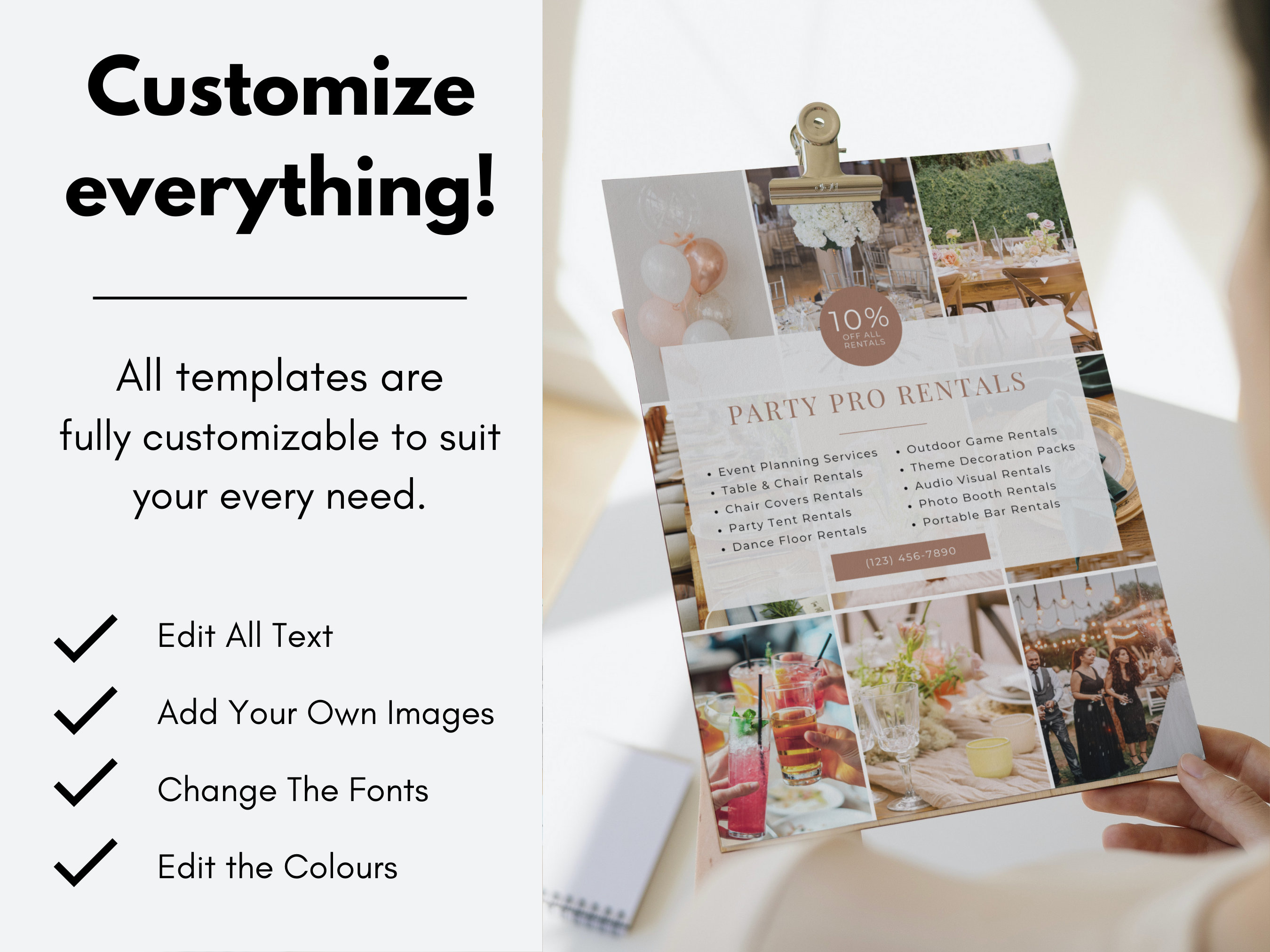 Party Rental Flyer Template, DIY Leaflet for Party Equipment, Event ...