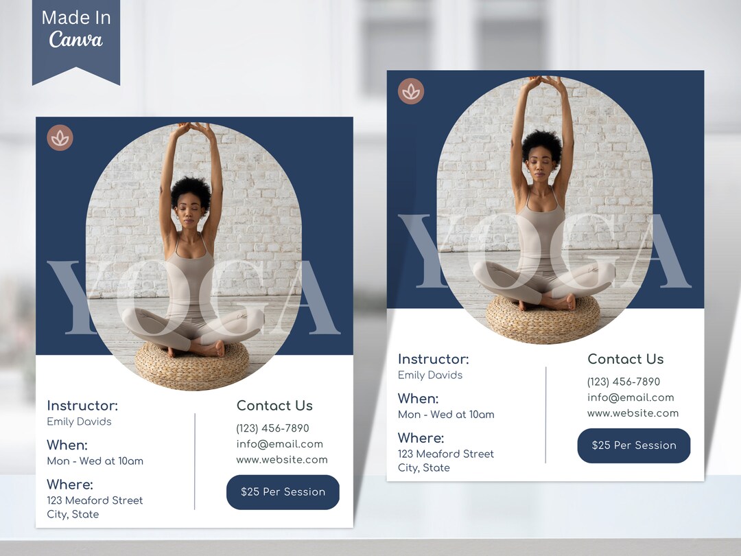 Yoga Flyer Template, Fitness Flyer, Yoga Template, Editable Yoga ...