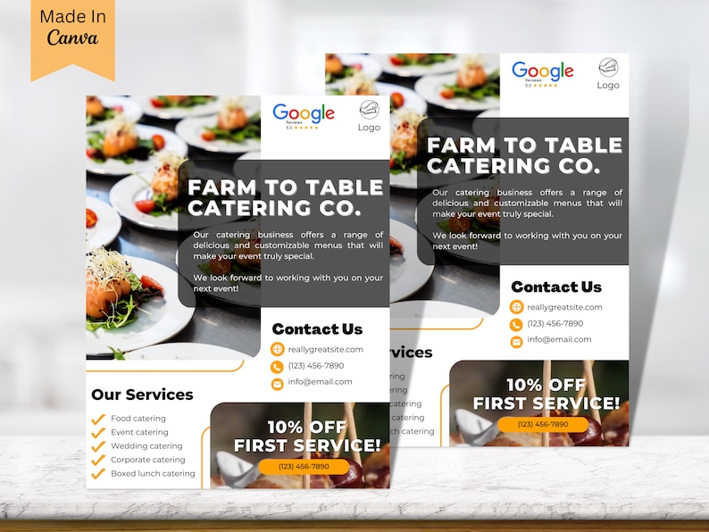 Catering Flyer Template, Editable Catering Flyer Guide, Instant ...