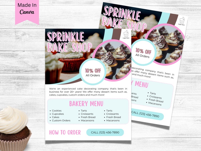 Cake Flyer Template, Cupcake Cake Business Flyer, Baking Dessert Flyer ...