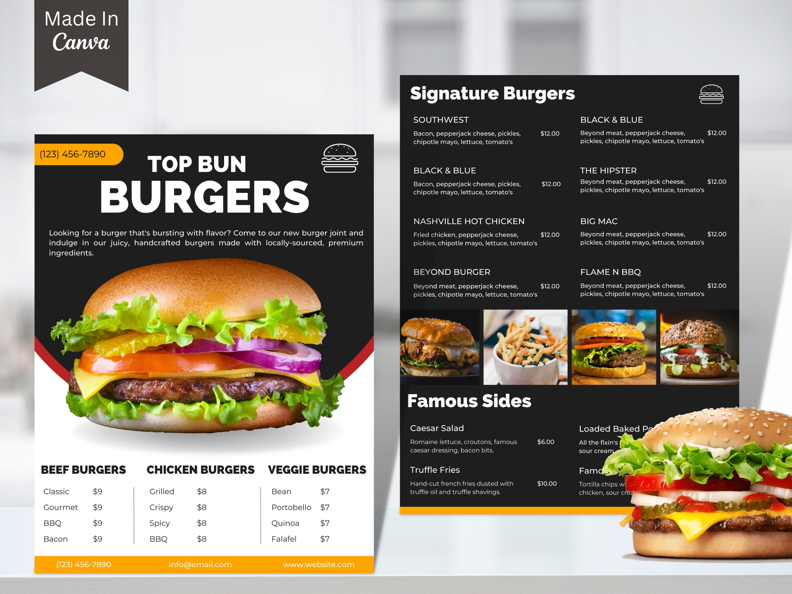 Burger Flyer DIY Canva Burger Flyer Template Editable US - Etsy