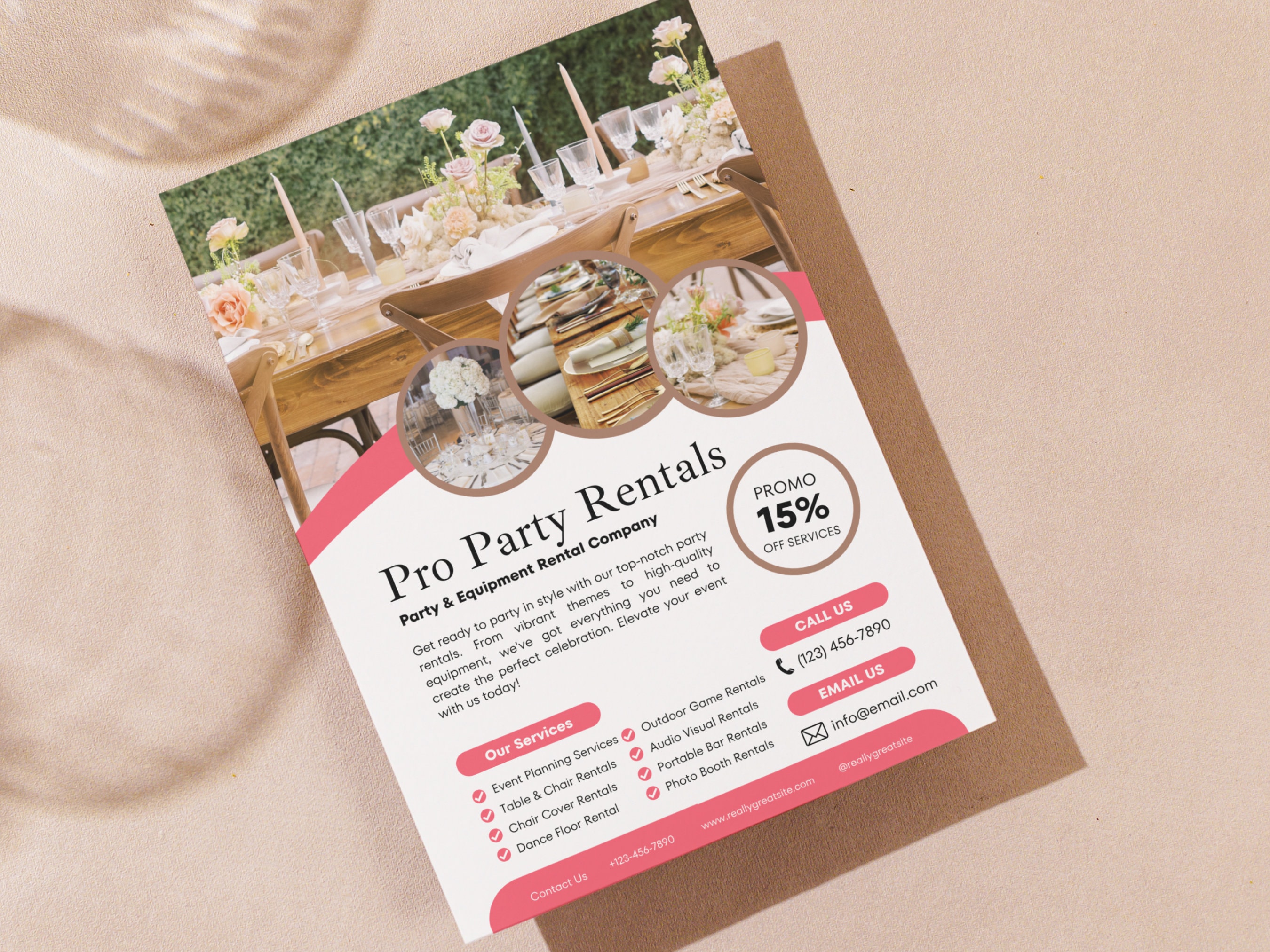 Party Rental Flyer Template, Editable in Canva, Event Venue Rental ...