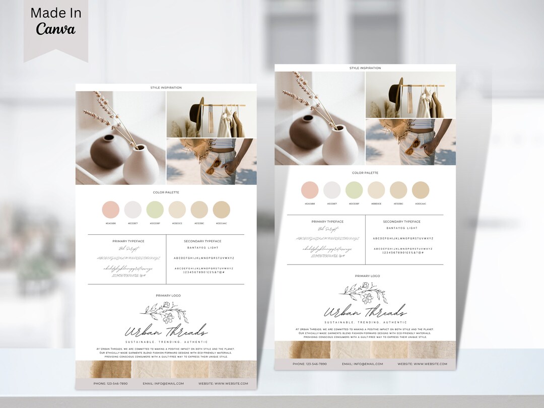 Brand Kit Template, One Page Logo Kit, Business Branding Template ...