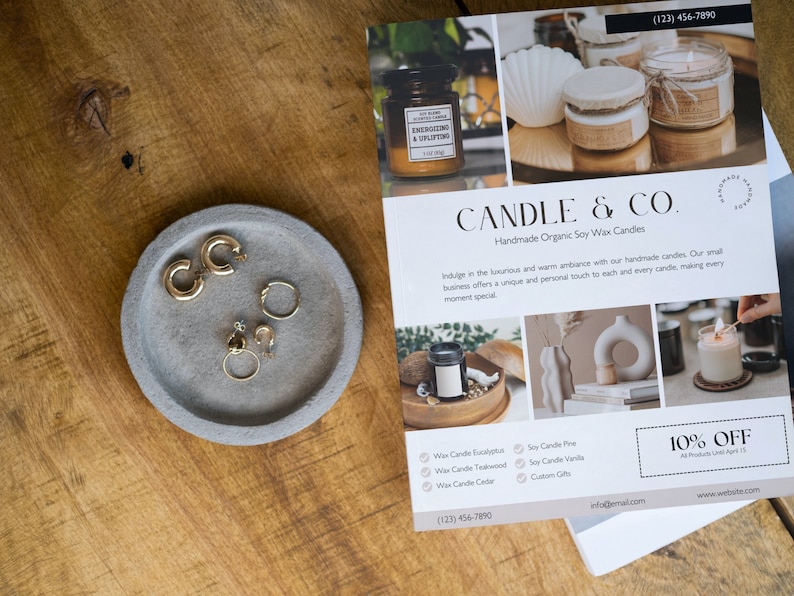 Soy Wax Candles Flyer Template, Editable Handmade Candle Making Small ...