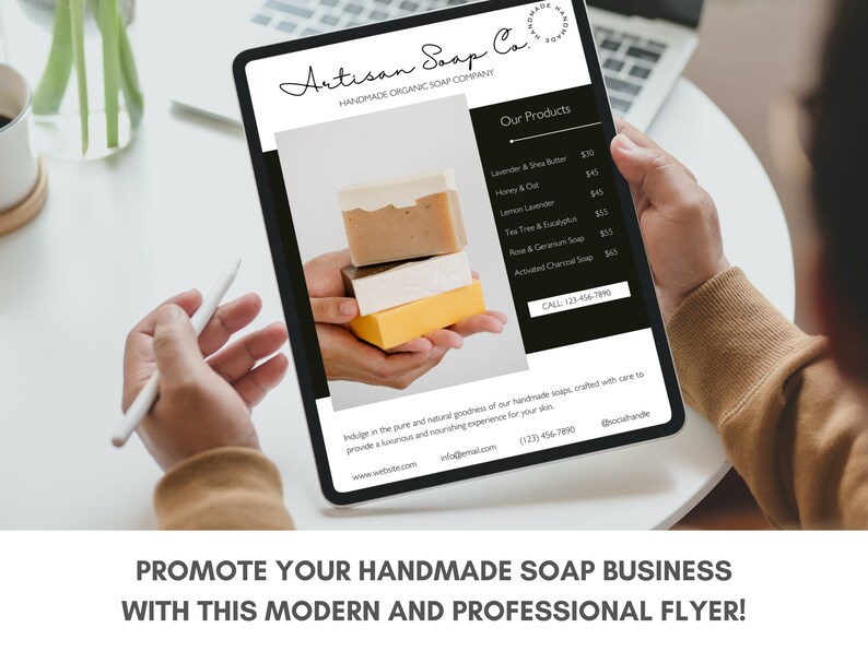 Handmade Soap Flyer Template Editable Handmade Soap Making - Etsy