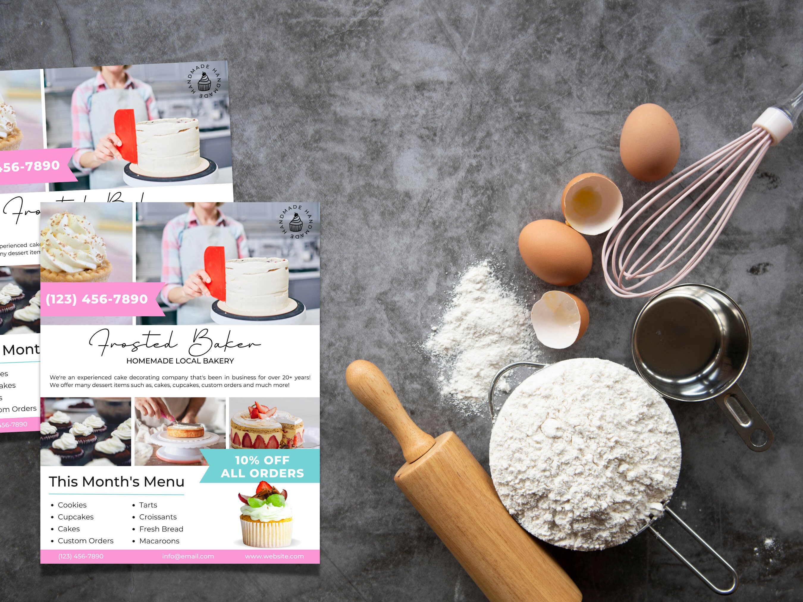 Cake Flyer Template, Cupcake Cake Business Flyer, Baking Dessert Flyer ...