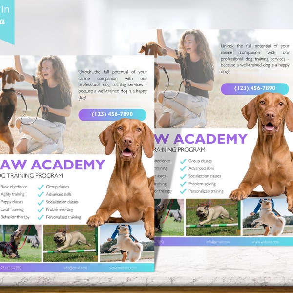Dog Training Flyer Template - Etsy
