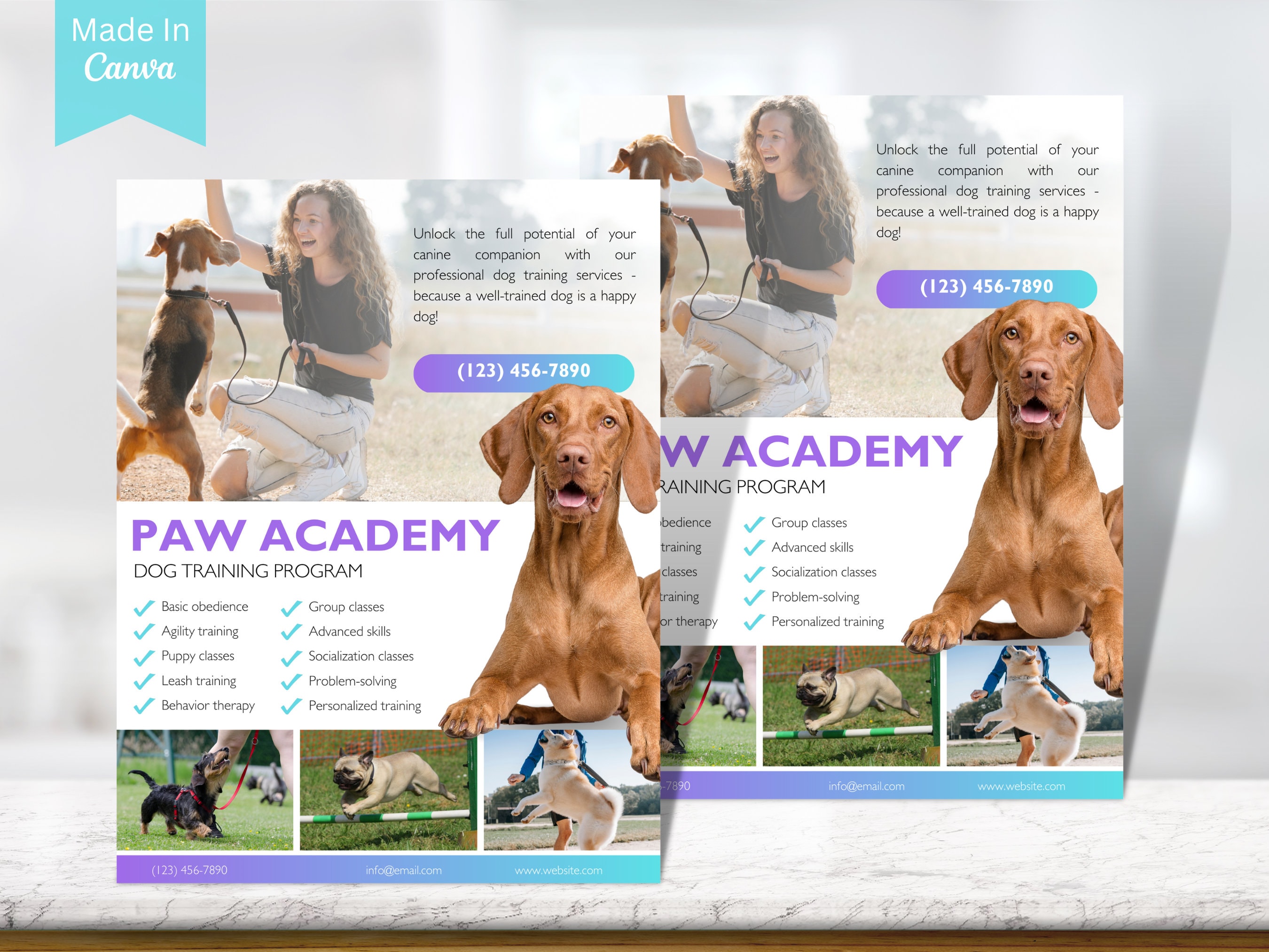 Dog Training Flyer, Editable Flyer Template, Dog Training Business, K9 ...