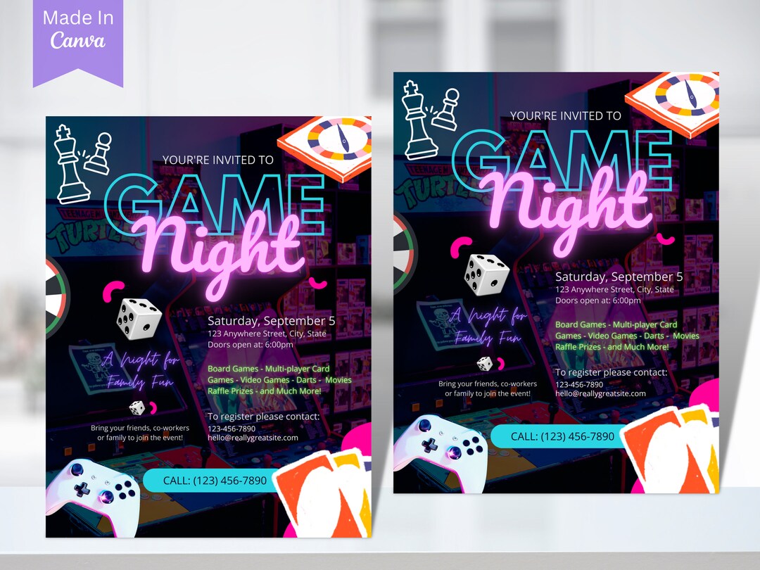 Trivia Night Flyer, Editable Game Night Invitation, Trivia Night ...