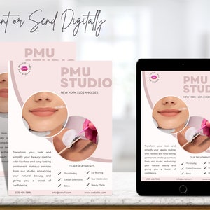 Beauty Flyer Brand Awareness Templates, PMU Promotional Flyer, Canva ...